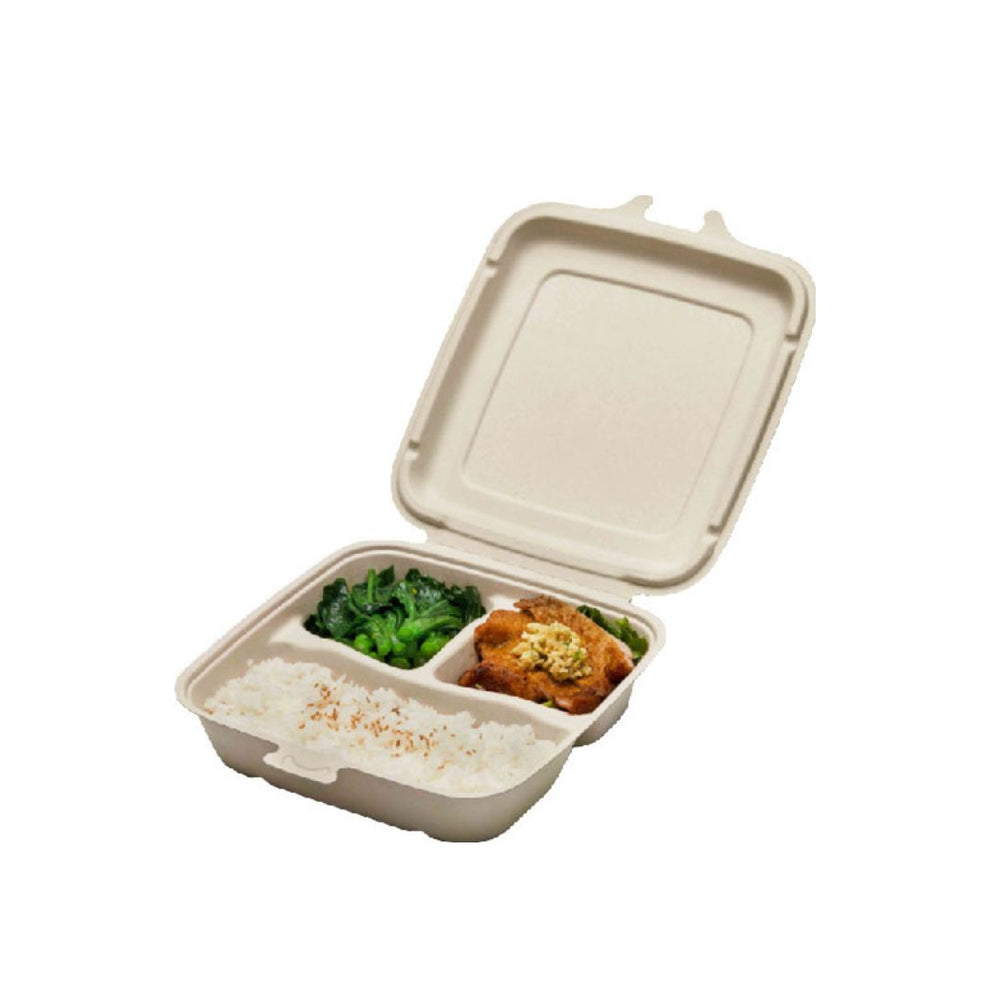Sabert 3 Compartment Pulp Hinged Container – NaturalPak AUS